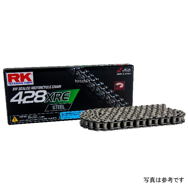 RKジャパン チェーン 120L STEELシリーズ：428XREリンク数：120Lカラー：STEEL適合排気量：250〜400cc　※単気筒は650ccまで幅広い排気量帯に適合させることを実現した428XRE。「RK」の理想を体現したモデ...