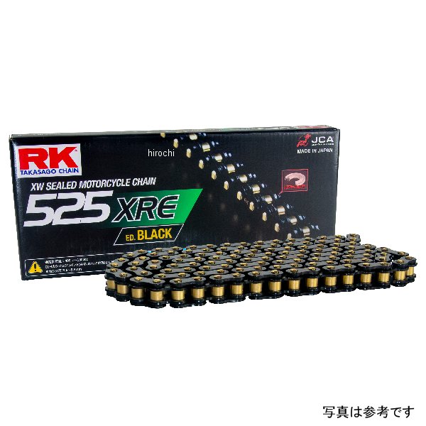 RKジャパン チェーン 120L ED BLACKシリーズ：525XREリンク数：120Lカラー：ED BLACK適合排気量：400〜1000cc幅広い排気量帯に適合させることを実現した525XRE。「RK」の理想を体現したモデルの登場!5...