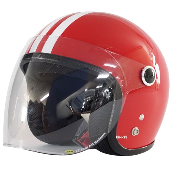 ナナニージャム 72JAM キッズヘルメット シールド付きサイズ:KIDSサイズ(52-55cm未満)カラー:レッドデザイン:2本線SG/PSC規格適合全排気量対応付属品:スポンジパッド2枚、ショートシールド(クリア)【仕様説明】子供が喜ぶ...