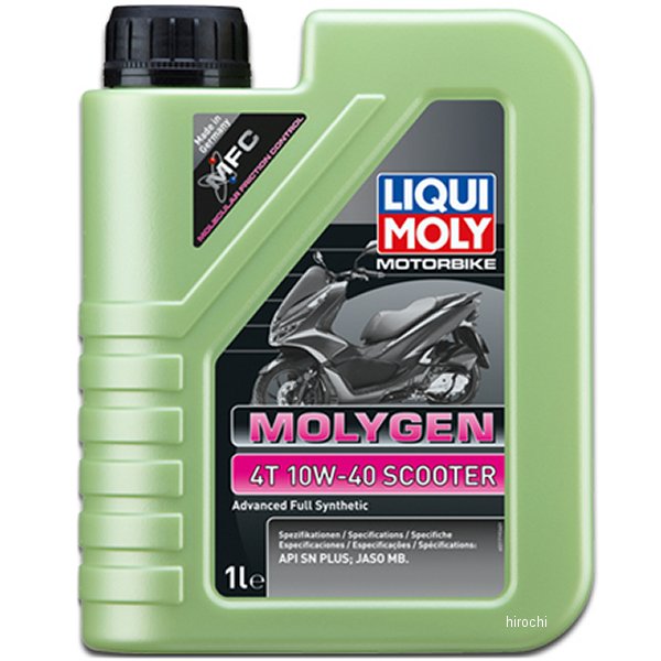 リキモリ LIQUIMOLY 化学合成オイル MOLYGEN 4T 10W-40 スクーター内容量：1L”Molygen”シリーズは、一年中使用できる高性能・低摩擦のエンジンオイルです。従来にない基油と高度な添加剤技術、および特殊な”Mol...