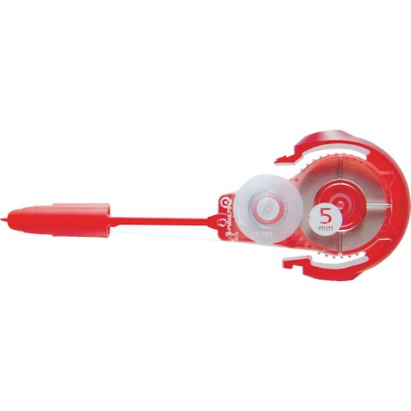 ・グリップにラバーを一体成形した高次元修正テープです。・つめ替え式・ペンタイプです。・本体色：レッド・テープ幅(mm)：5・テープ長さ(m)：6・適合本体：CT-PXN5・タイプ：ペンタイプ・つめ替え式・幅(mm)：38・高さ(mm)：18...