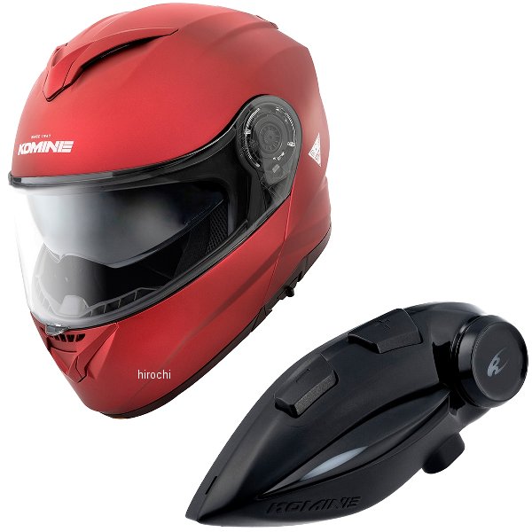 コミネ KOMINE フルフェイスヘルメット&モーターサイクルインターカムサイズ:Mカラー:マットメタルレッド【仕様説明】システムヘルメット(HK-171)とモーターサイクルインターカム(KK-902)のセット商品です。【規格】SG/PSC...