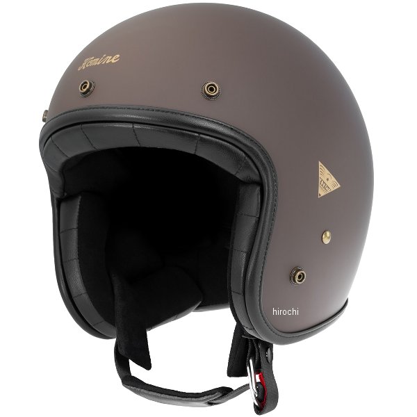 コミネ KOMINE ヘリテージレザージェットヘルメットサイズ:Lカラー:マットブラウン【仕様説明】高品質ABSシェルを採用し、高強度を実現したレトロなデザイン のジェットヘルメットです。トリムや内装には質感を高める本革を採用したヘリテージ...