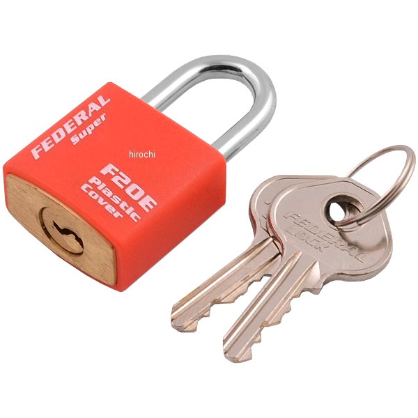 ●材質:本体・シリンダー:真鍮、ツル:ハードスチール●幅:23mm●ツル径:3.7mm●クリアランス（縦×横）:12.7×10.3mm●カラー:赤●入数:1個入り●色ごとに同一キーです。※同じ品番（同じ色）のものを複数個使用することで同じキ...