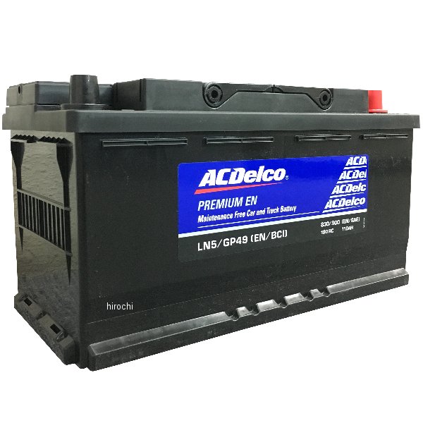 ACDelco メンテナンスフリーバッテリー欧州車用定格電圧:12V外径寸法:長さ355mm×幅175mm×高さ190mm20時間率容量(Ah):100RC(分):180CCA(EN):830CCA(SAE):900端子位置:? +ハンドル...