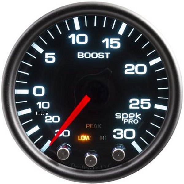 Autometer Spek-Pro Gauge Vac/Boost 2 1/16in 30Inhg-30psi Stepper Motor Peak & Warn Black/Smoke/Blackメーカー：AutoMeterメーカー品番...