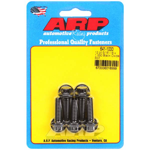 ARP 5/16-18 x 1.000 12pt Black Oxide Boltsメーカー：ARPメーカー品番：641-1000・掲載画像は、カタログより抜粋した参考画像となっております。ご不安な場合は、メーカーサイトでのご確認をお願い致...