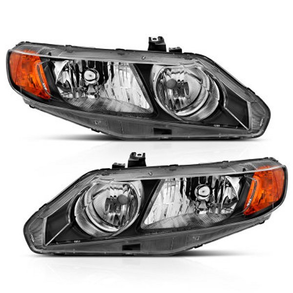 ANZO 2006-2011 Honda Civic 4 Door Crystal Headlight Black Amber (OE Replacement)メーカー：ANZOメーカー品番：121547・掲載画像は、カタログより抜粋した参...