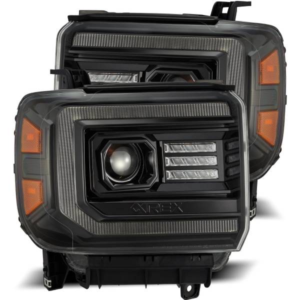 AlphaRex 14-18 GMC Sierra LUXX LED Proj Headlights Plnk Style Alpha Blk w/Activ Light/Seq Signal/DRLメーカー：AlphaRexメーカー品番：...