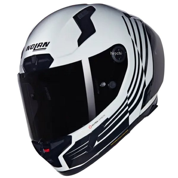 ノーラン NOLAN フルフェイスヘルメット X552サイズ:Lカラー:ALA ホワイト/ブラック 344アウターシェル材質:カーボン＆コンポジットファイバー内装:脱着洗濯可能あごひも:Dリング付属品:PINLOCKR曇り止めシート大型のバ...