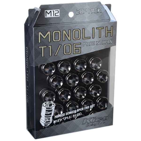 Project Kics 12 x 1.25 Glorious ブラック T1/06 Monolith Lug Nuts - 20 Pcsメーカー：Project Kicsメーカー品番：WMN03GK・掲載画像は、カタログより抜粋した参考画...