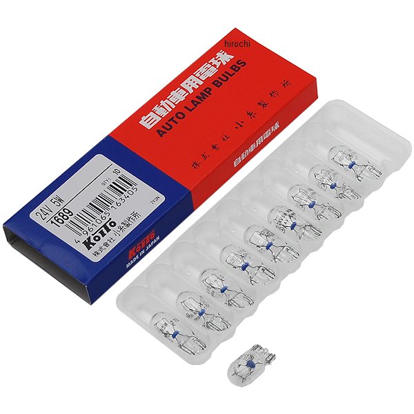小糸製作所 白熱バルブ光色:クリア定格電圧:24V5W形状:T10口金:W2.1×9.5d用途:計器灯/表示灯用(パネル・シグナルランプ)数量:10個入り1689楽天 JP店