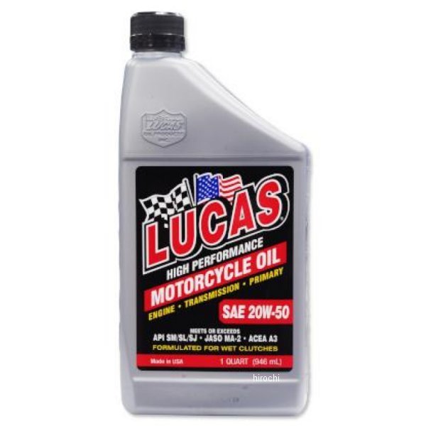 L10700 ガッツクローム LUCAS 20W50 ハイパフォーマンスエンジンオイルハイパフォーマンスモーターサイクルオイル20W-50は、ルーカスが長年にわたるレース業界向けのモーターオイルとギヤオイルのブレンドを通じて得られた技術の結...