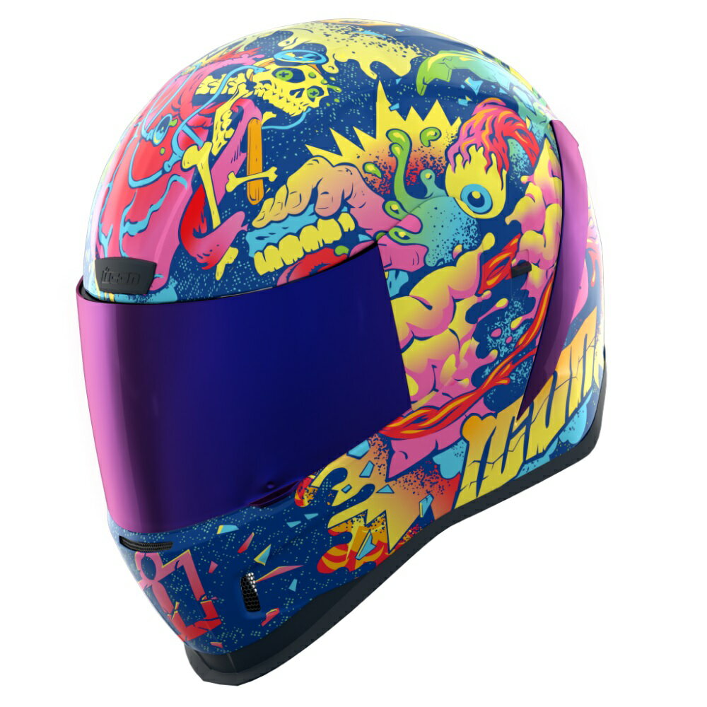 アイコン ICON フルフェイスヘルメット AIRFORM SCATTERBRAINサイズ:XLカラー:パープル規格:規格:DOT(米国)、ECE(ヨーロッパ)、PSC(日本)シェル:ポリカーボネート重量:1,620g Medium Siz...