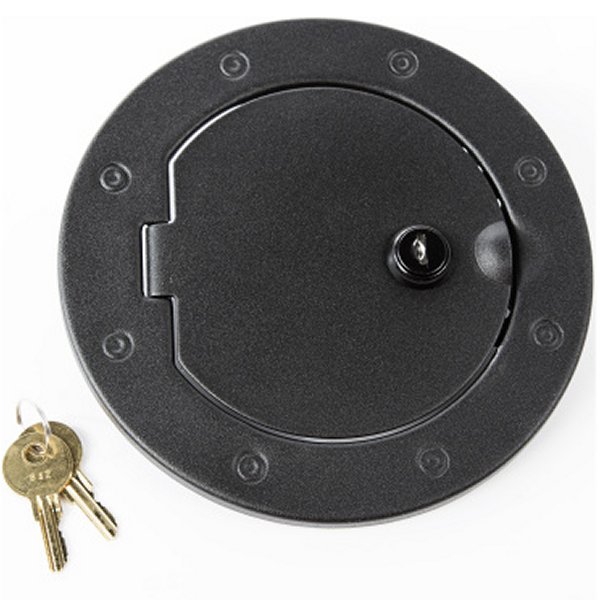Rugged Ridge 07-18 Jeep Wrangler JK Textured Black Locking Gas Cap Doorメーカー：Rugged Ridgeメーカー品番：11229.06・掲載画像は、カタログより抜粋した...