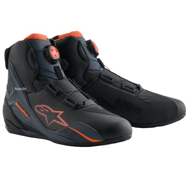 アルパインスターズ 春夏モデル シューズ FASTER-4 BOA SHOES ASIAサイズ:10.5カラー:174 ブラック/グレー/オレンジ・先進的なマイクロファイバーとシームレスな熱溶着パネルで構成されたメインアッパー素材が、革新的...