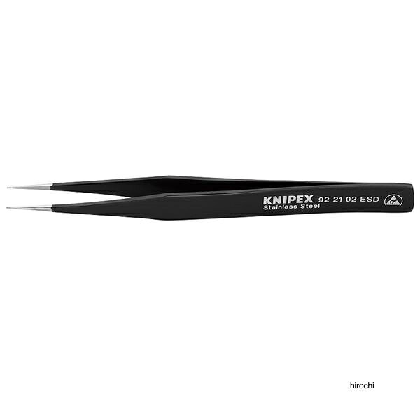 クニペックス KNIPEX 汎用ピンセット 128mm・ESD：拡散性10^4/10^9・全長×幅×高さ（mm）：128×12×12・材質：ステンレス・握り：リブ無・形状：直・掴み部：ギザ無・チップ幅（mm）：0.30×0.50・チップバー...