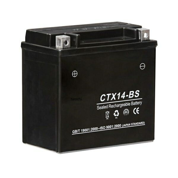 NBS バイクパーツセンター バッテリー 液入り充電済み CTX14-BS ・メーカー推奨により、バッテリーの寿命をさらに延ばす為、初期充電をされることをおすすめ致します。※充電の際は、密閉型対応二輪車専用充電器をご使用下さい101001楽...