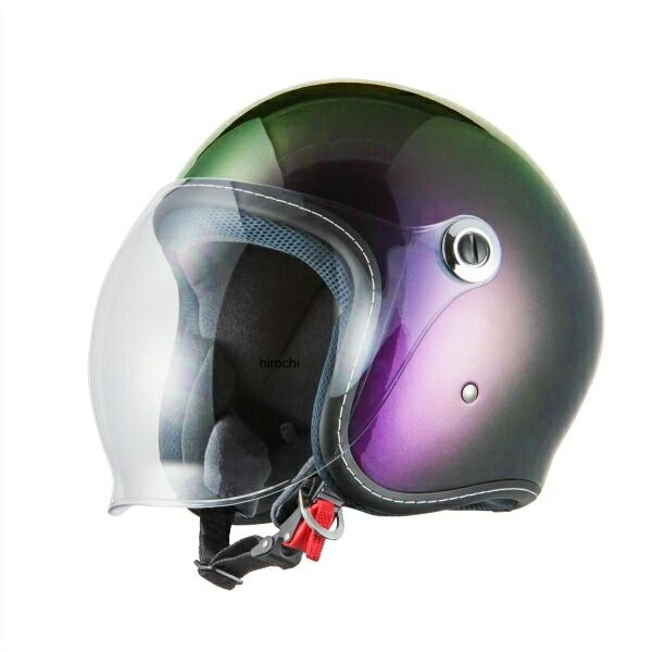 NBS バイクパーツセンター KC-310L-NEO ジェットヘルメット L マジョーラガンメタパープル・「NEOタイプ」はスタイリッシュなカラーリングを実現・後頭部に緩やかなカーブを採用。これにより着脱のしやすさや、ヘルメットの圧迫感が軽...