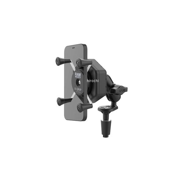 ラムマウント RAM Mounts 防振XグリップS＆フォークステムベースセット ショートアーム汎用サイズ:1インチボールカラー:ブラック材質:高強度アルミニウム、高強度複合材、ステンレスホルダー対応サイズ:横幅47.6-82.5mm、厚み...
