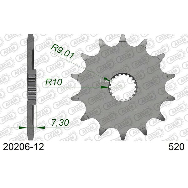アファム AFAM フロントスプロケット 12T/520歯数[丁数]：12Tチェーンサイズ：520材質[素材]：スチール20206-12楽天 JP店