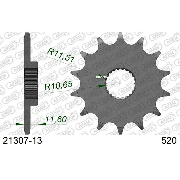 アファム AFAM フロントスプロケット 13T/520 ヤマハ 02年-06年 TW225 等02年-06年 ヤマハ TW22587年-01年 ヤマハ TW200歯数[丁数]：13Tチェーンサイズ：520材質[素材]：スチール21307-...