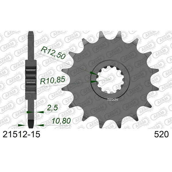 アファム AFAM フロントスプロケット 15T/520 ヤマハ 06年-07年 YZF-R606年-07年 ヤマハ YZF-R6歯数[丁数]：15Tチェーンサイズ：520材質[素材]：スチール21512-15楽天 JP店