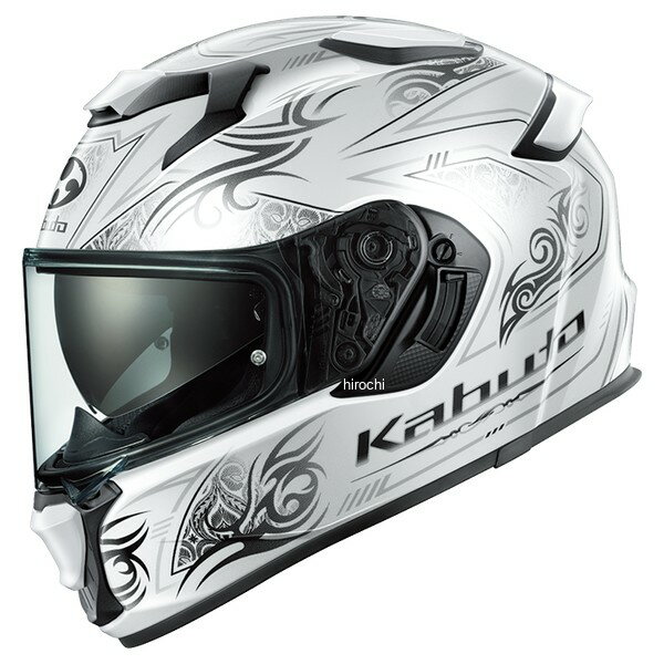 オージーケーカブト OGK KABUTO フルフェイスヘルメット KAMUI 5 NOTRA パールホワイトブラック Sサイズ：S 55-56cm カラー：パールホワイトブラックトライバル模様の力強さと、ラインが魅せる鋭さは走りの軌跡を脳裏...