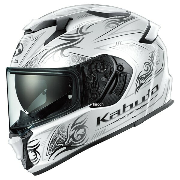 オージーケーカブト OGK KABUTO フルフェイスヘルメット KAMUI 5 NOTRA パールホワイトブラック XLサイズ：XL 61-62cmカラー：パールホワイトブラックトライバル模様の力強さと、ラインが魅せる鋭さは走りの軌跡を脳...