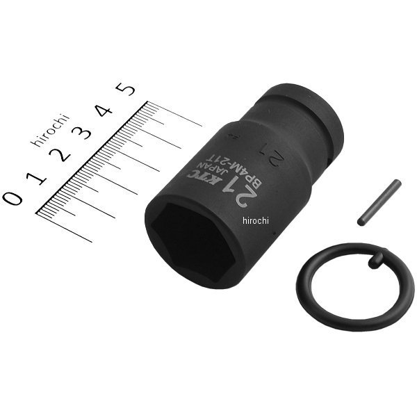 12.7sq インパクトレンチ用ソケット(セミディープ薄肉)21mm付属のピン・リング付です。BP4M-21TP-KC楽天 JP店　