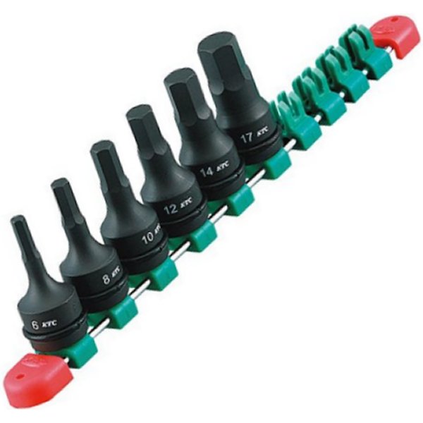 12.7sq.インパクトレンチ用ヘキサゴンレンチセット(6コ組)インパクトレンチ用ヘキサゴンレンチBTP4-06P, 08P, 10P, 12P, 14P, 17Pソケットホルダー10コ用EHB410付属のピン・リング付です。TBTP406...