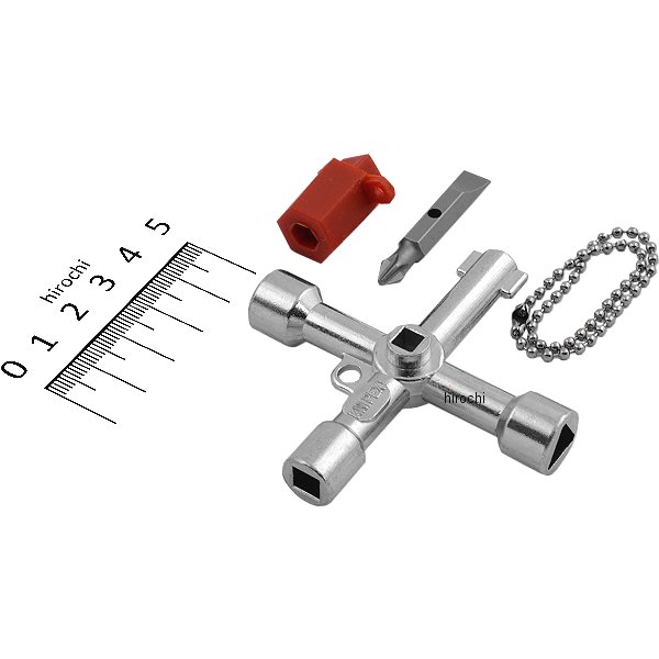001103 クニペックス KNIPEX コントロールキャビネットキーです。四角：5/6/8mm三角：9mmかぎ型：3-5mm1/4”HEXビット用アダプター付属付属ビット：プラス#2・マイナス1×7mm一般的なキャビネットと遮断システム用...