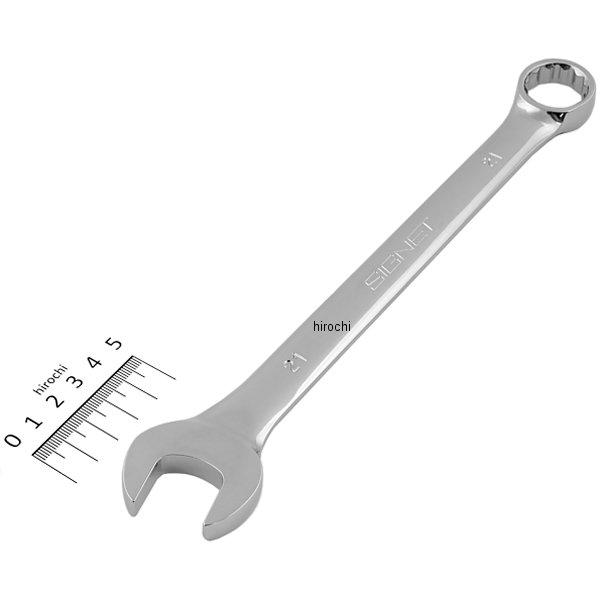 シグネット 21mm コンビネーションレンチ・サイズ(mm)：21・メガネ部幅(D1；mm)：30.8・スパナ部幅(b2；mm)：43.0・全長(L；mm)：270・メガネ部厚み(A1；mm)：12.0・スパナ部厚み(t2；mm)：9.0・...