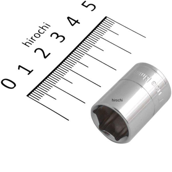 シグネット 1/4DR 13mm ソケット (6角)・サイズ(mm)：13・差込角(インチ DR)：1/4・ソケット外径(D1先端部；mm)：17.8・ソケット外径(D2差込部；mm)：17.8・全長(L；mm)：25・ソケット深さ(e；m...