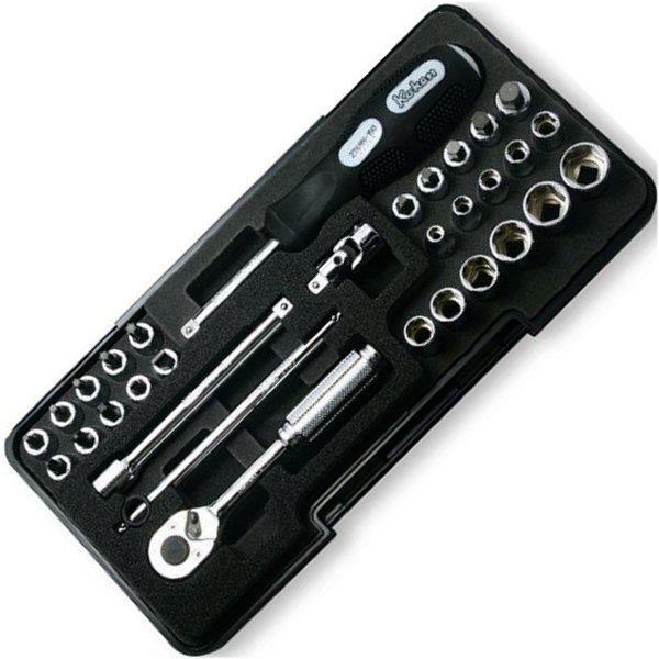 P2258M 1/4インチsq ソケットセット プラスチックケース 31ヶ組・2400M 6角ソケット 4mm 5mm 5.5mm 6mm 7mm 8mm 9mm 10mm 11mm 12mm 13mm・2000-28プラスビットソケット ...