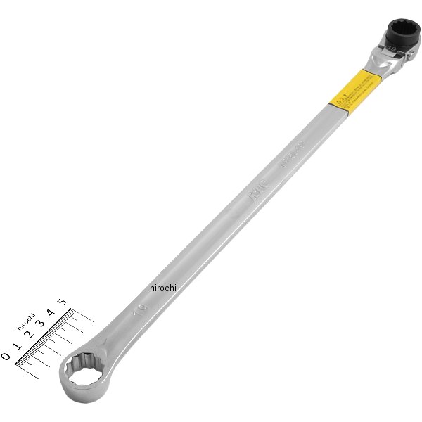 KTC 超ロングラチェットめがねレンチ(首振りタイプ) 19mmラチェットめがね部とヒンジ部とのスパンを短くし、また厚さも薄型フラットに設計されているので、狭い場所でのスムーズな連続作業ができます。歯数72枚で送り角度5°により細かな送り操...