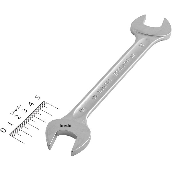 スタビレー 両口スパナオーソドックスなタイプのスパナです。サイズ：19X22mm全長(L)：235mmスパナ部巾(小)(b1)：42mmスパナ部巾(大)(b2)：49mmスパナ部厚み(a)：7.3mm10-19x22-SW楽天 JP店　