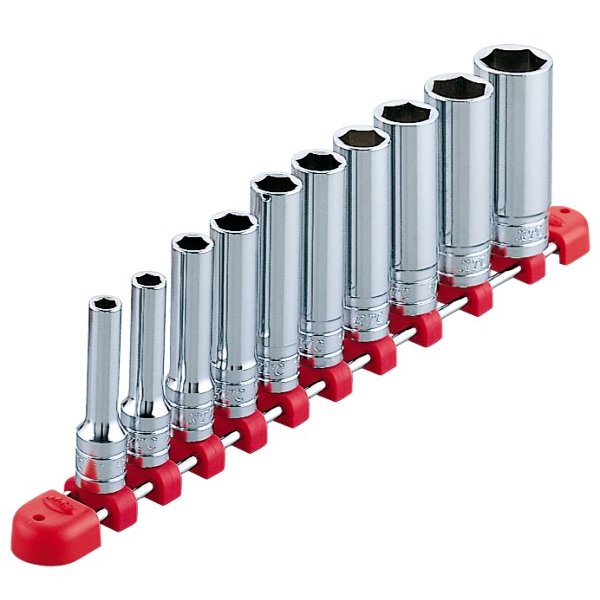 9.5sq.ディープソケットセット(10コ組)ディープソケット(6角)：B3L-07、08、10、12、13、14、15、17、19、22ソケットホルダー 10コ用：EHB310TB3L10-KC楽天 JP店　