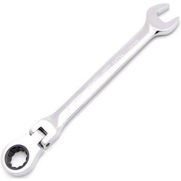 シグネット 9mm スイベルギアレンチ・サイズ(mm)：9・全長(mm)：150・メガネ部外径(mm)：17.5・スパナ部外径(mm)：18.8・メガネ部厚み(mm)：6.9・スパナ部厚み(mm)：4.7ヘッドの交換はできません。首振り式の...