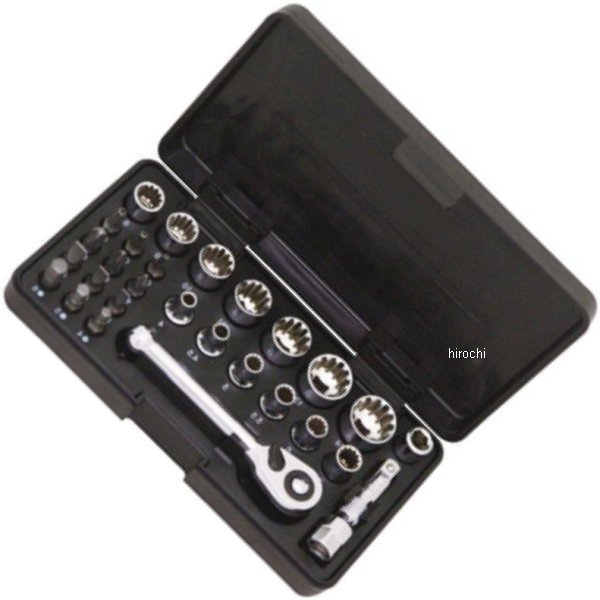 22038 シグネット 1/4DR スプラインソケット&amp;ビットセット 28PC●スプラインソケット13pcs4・4.5・5.5・6・7・8・9・10・11・12・13・14mm●ビット12pcsプラス、1・2・3　マイナス、4・5....
