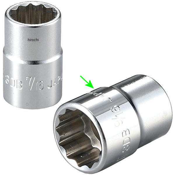 ソケット(12角) インチ 対辺 9/16インチ 長さ 27mm 差込角 9.5mm (3/8インチ) 3DB-18楽天 JP店