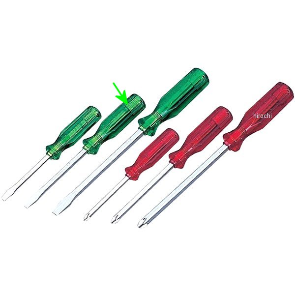 貫通ドライバー (-) 1.0x6.0 長さ 100mm グリーンKMD-100楽天 JP店