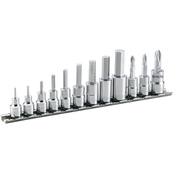 ヘキサゴンソケットセット(ホルダー付) ビット 二面幅 6.35mm (1/4インチ) (セット内容)2H- 02、2.5、03、04、05、06、07、08、102H- P1、P2、P3ソケットホルダー付(12 個タイプ)SH212HH2...