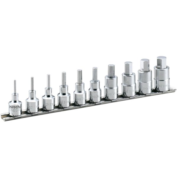 ヘキサゴンソケットセット(ホルダー付) インチ 差込角 9.5mm (3/8インチ) (セット内容)3HB- 03(3/32)、04(1/8)、05(5/32)、06(3/16)、07(7/32)、08(1/4)、10(5/16)、12(3...