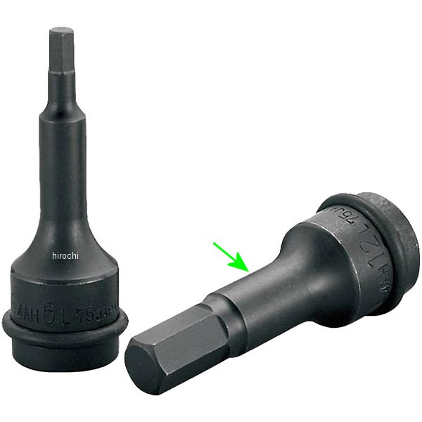 インパクト用 セミロングヘキサゴンソケット 対辺 12mm 長さ 75mm 差込角 12.7mm (1/2インチ) 4AH-12L75楽天 JP店