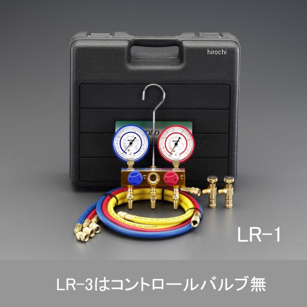 圧力計：-0.1から3.5MPa連成計：-0.1から2.5MPa接続ポート径：UNF7/16-20(1/4"フレア)チャージホース：100cmX3本ゲージ径：φ68mm(耐振カバー付)本体重量：242gサイトグラス付ボールバルブ式の為、90...