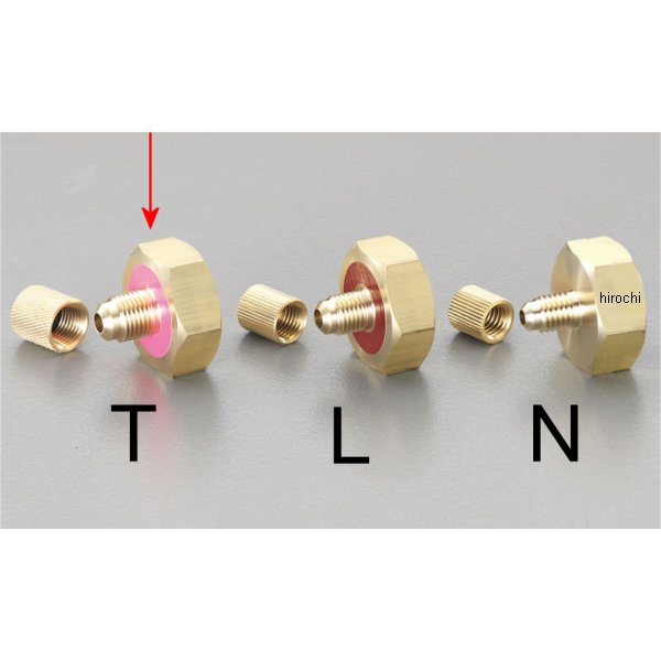 6角対辺：32mmボンベ取付ねじサイズ：W26X14山適用冷媒：R410A、R32ねじ径：5/16"フレア000012007126　