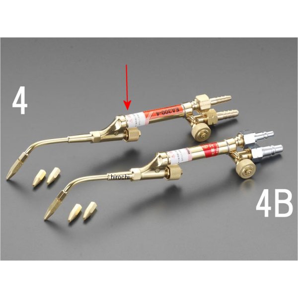 対象ガス：酸素、アセチレン用溶接火口：#100（EA300BD-3）#200（EA300BD-5）#315（EA300BD-8）各1ヶ付属ホース接続方法：タケノコ式タケノコを外すとオネジになっています。（M16XP1.5）タケノコ径(根本部...