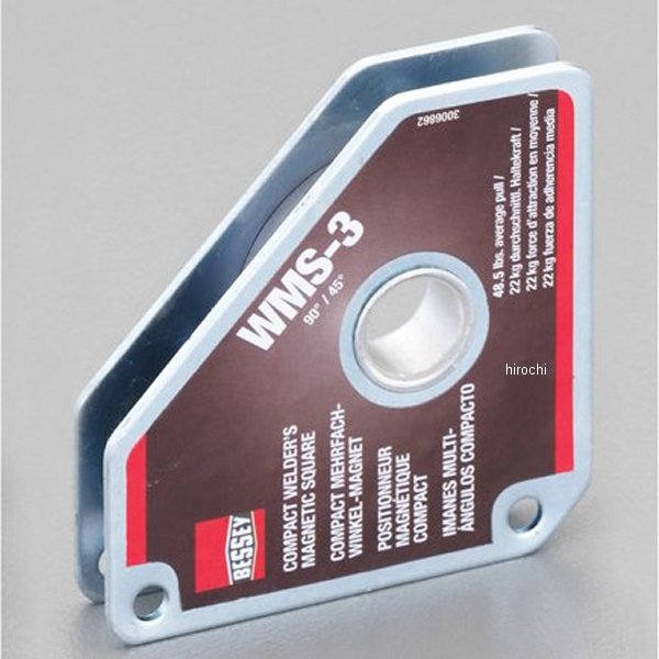 用途：ボール盤作業や組立作業の仮押えにご使用ください。※ON/OFF切換スイッチは付いておりません。保持角度：90°、45°吸着設置能力：22kgサイズ：85X15X85(H)mm重量：280g000012080776　