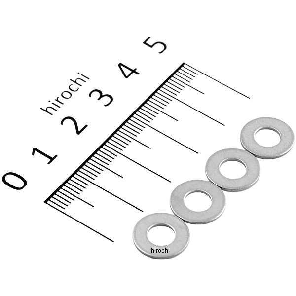 ●材質:チタン●サイズ:M5●入数:4枚チタンは耐食性に優れ、軽くて強い特性を持っています。純チタンは比重4.51で、鋼の50％、ステンレス鋼の約60％という軽さです。耐食性ではステンレス鋼や銅合金に比べ、多くの場合に優れ、特に海水中では白...